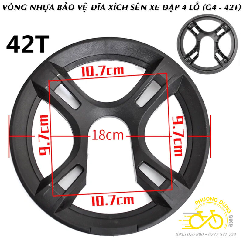 Vòng nhựa bảo vệ đĩa xe đạp 4 lỗ - Miếng nắp nhựa bảo vệ xích sên (G4 ...
